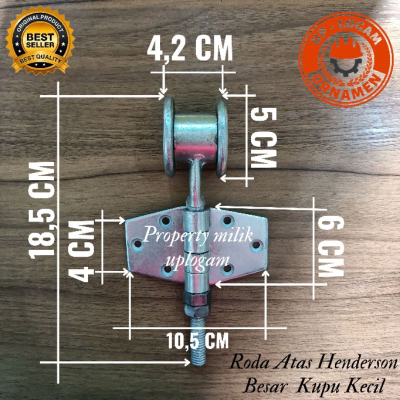 Jual Roda Atas Henderson BESAR Engsel Kupu KECIL Single Whell Roda ...