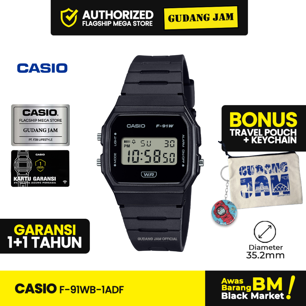 Jual Jam Tangan Casio F-91WB-1ADF F-91WB-1A Casio F91WB | Shopee Indonesia