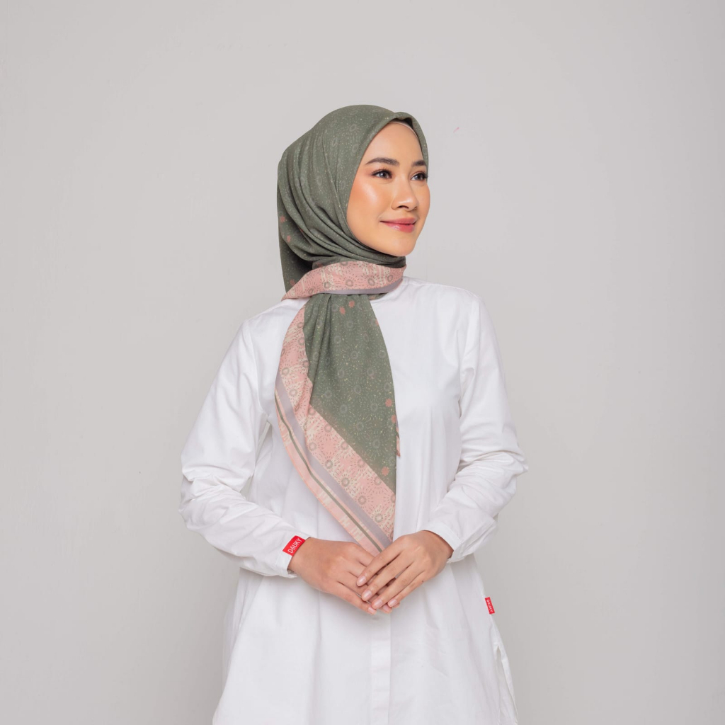 Jual DAUKY Ikigai Pattern Scarf Olive - Fashion Muslim Jilbab Hijab ...