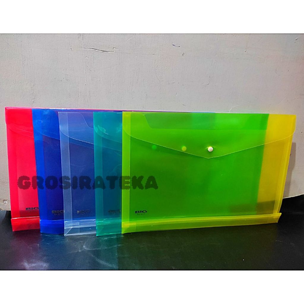 Jual TEMPAT FILE, CLIP FILE, MAP PLASTIK KANCING POLOS 12 PCS 8111 BIG ...