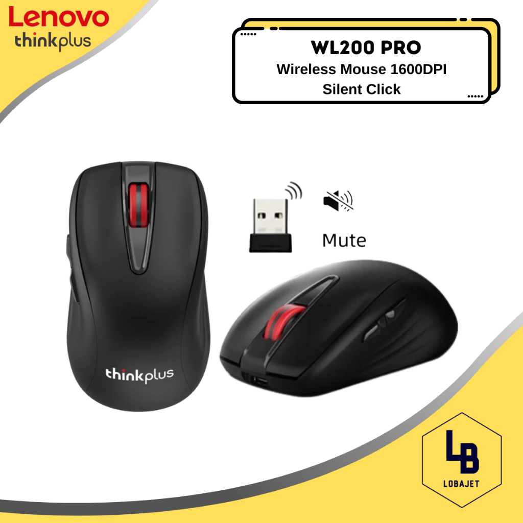 Jual LENOVO ThinkPlus WL200 PRO - Wireless Mouse 1600DPI - Silent Click ...