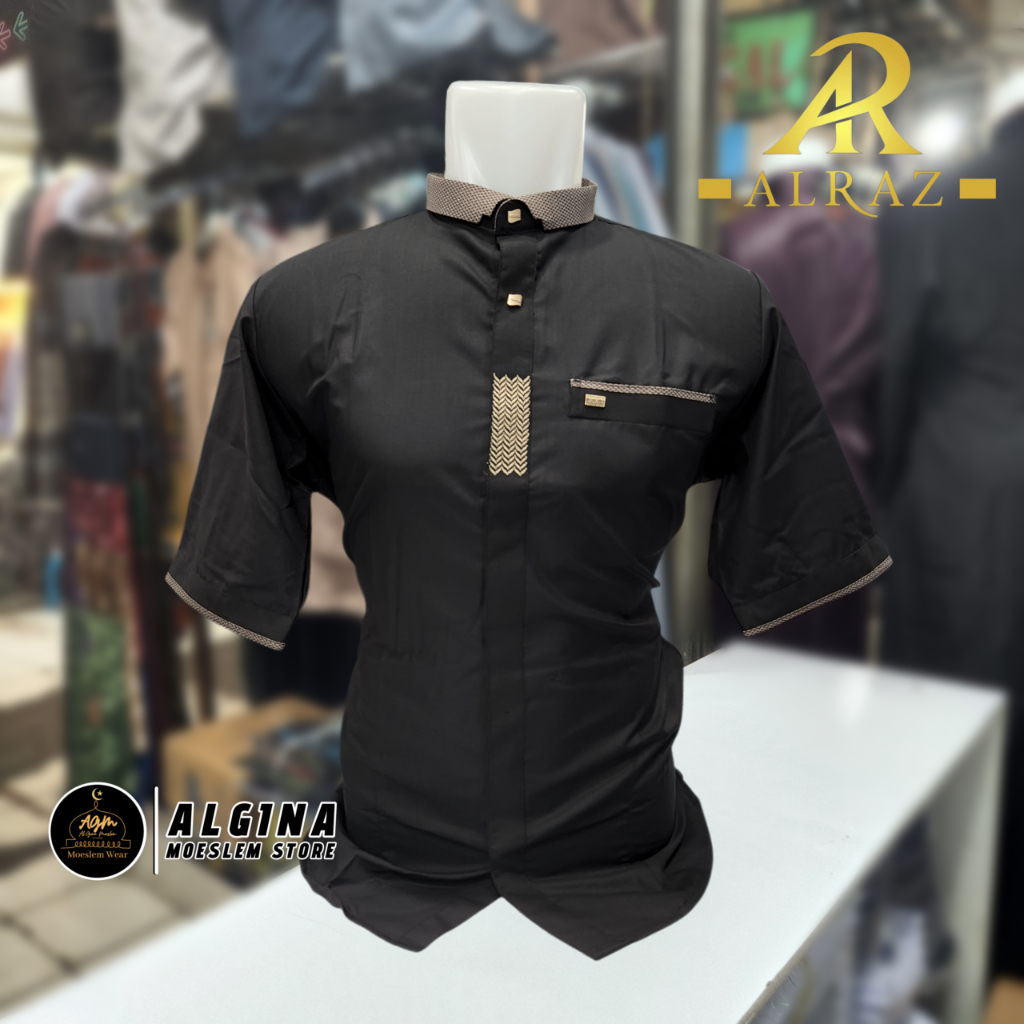 Jual Koko Al Raz Hitam Pendek Dewasa (Ramdhan-Hs) | Baju Muslim Lengan ...