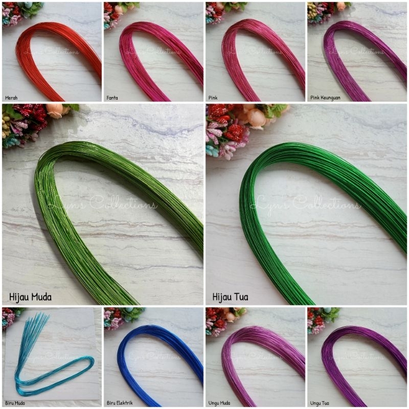 Jual (4 batang) Kawat Bunga Stocking Panjang +/- 80cm-90cm (Ukuran 22 ...