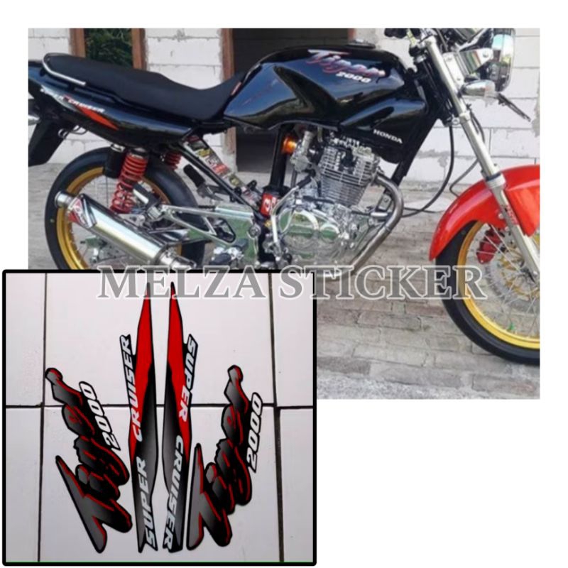 Jual Stiker Striping Motor TIGER 2000 Lama Warna HITAM MERAH Sticker ...