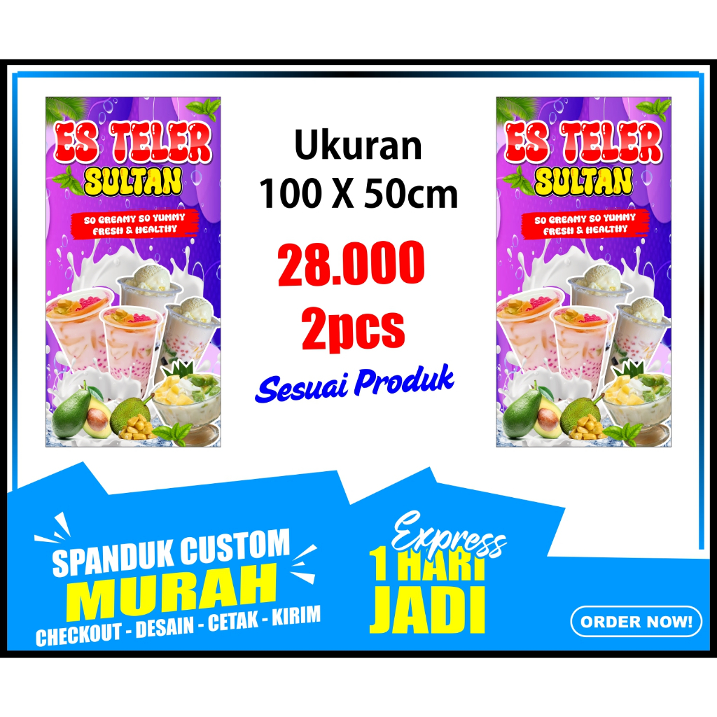 Jual Banner ES TELER SULTAN, Spanduk ES TELER SULTAN ukuran 50X100cm ...