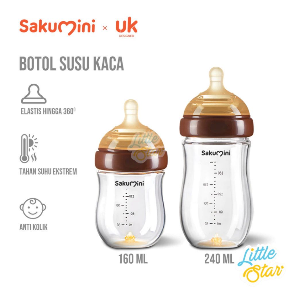 Jual Sakumini Botol Susu Kaca Bayi Anak Anti Kolik Tahun Susu Milk ...
