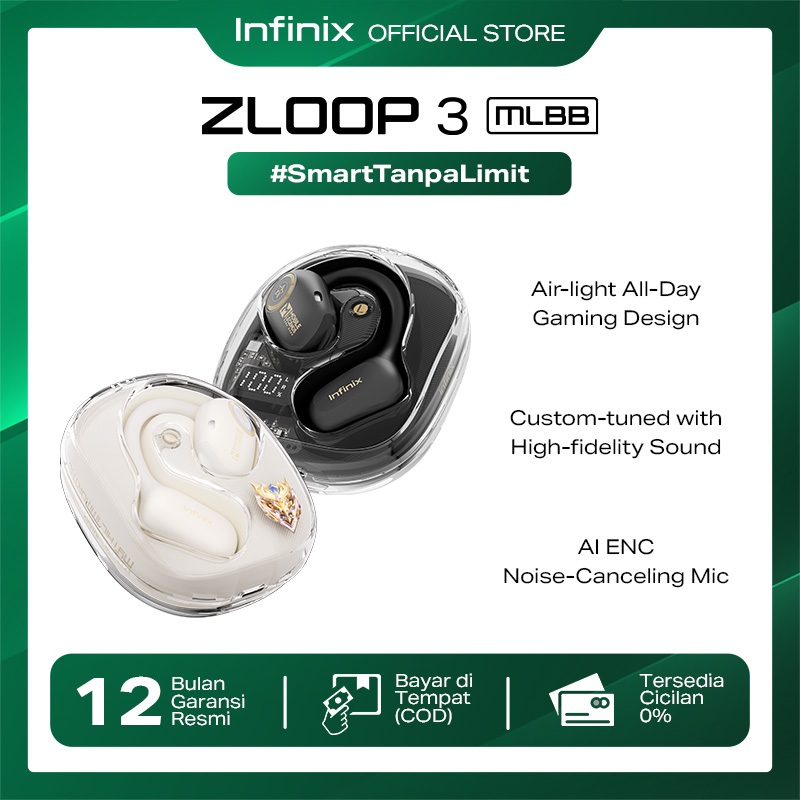 Jual Infinix Zloop 3 - 30 Hours Playtime - Premium Sound Quality - AI ...