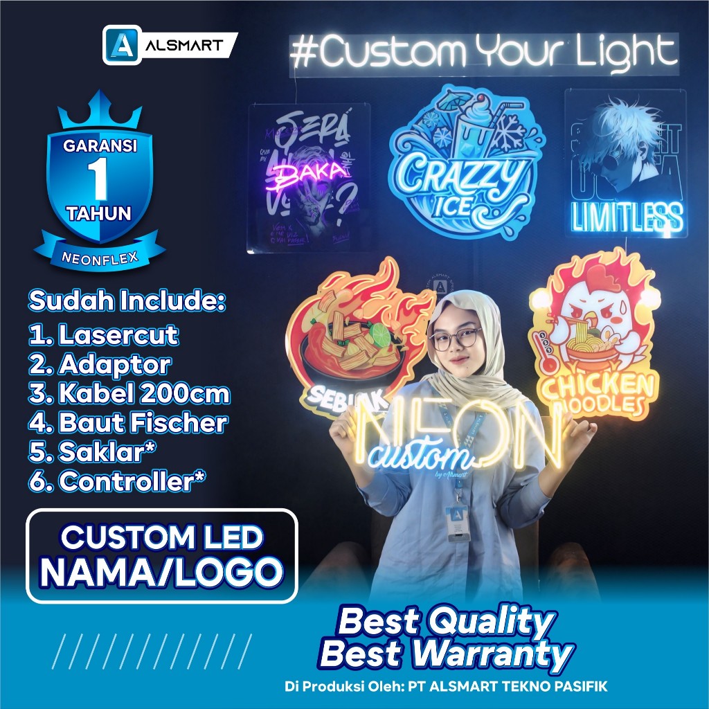 Jual Neon custom Lampu custom Tulisan nama dekorasi toko neon box ...
