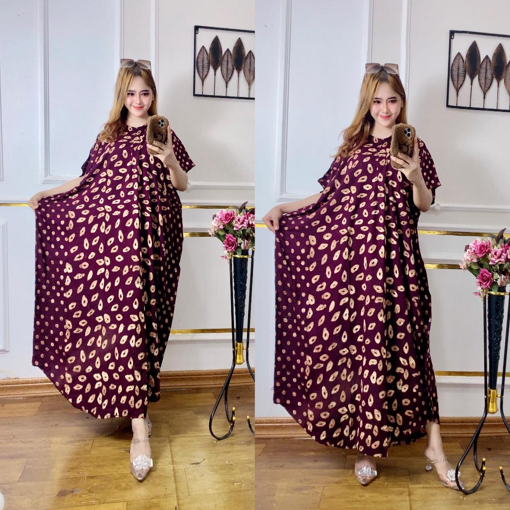Jual Daster Long Dress Jumbo Rayon Premium Panjang Wanita Batik ...