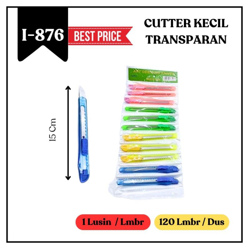 Jual (12pcs) cutter kecil transparan/cutter kecil bening/cutter murah ...