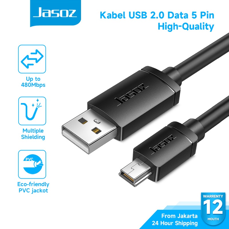 Jual 【Ready Stock】Jasoz Kabel Data Mini 5 Pin USB 2.0 A To T Interface ...
