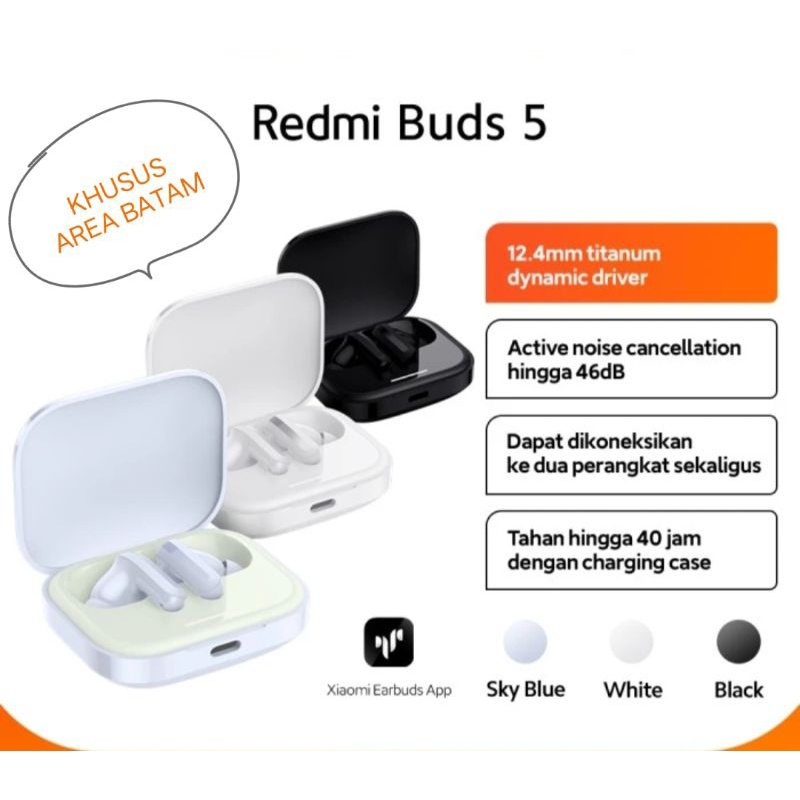 Jual Xiaomi Redmi Buds 5 Driver Dinamis 12 4mm Active Noise