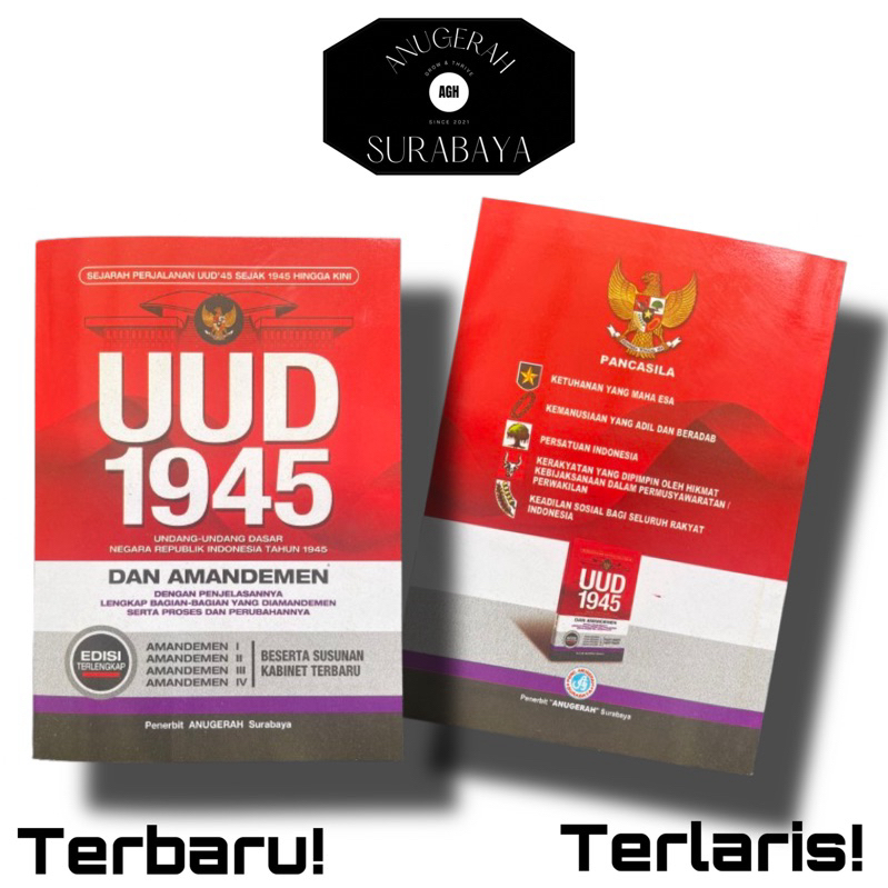 Jual UUD 1945 dan Amandemen BESAR Terbaru / Undang - Undang Dasar Negara Republik Indonesia 45 ...