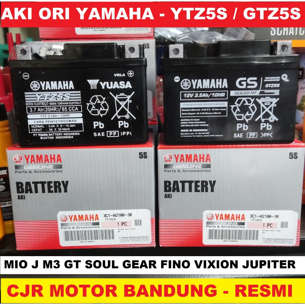Jual Aki Motor YAMAHA Original GS YUASA YTZ5S GTZ5S AKI FULL KERING MOTOR YAMAHA MIO J M3 SOUL ...