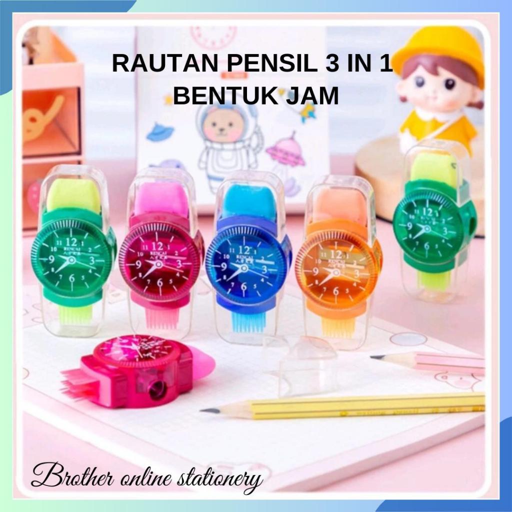 Jual BOS Rautan Sikat +Penghapus / Peruncing / Rautan Pensil / Serutan ...