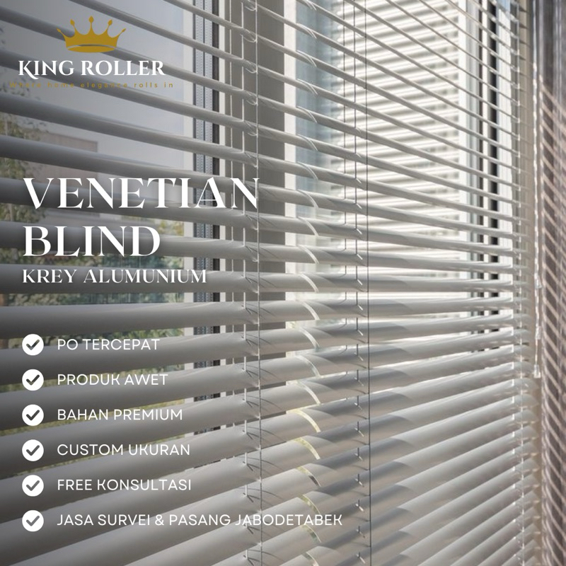 Jual Venetian Blind Krey Aluminium Indoor MERK BCW Horizontal Blind ...