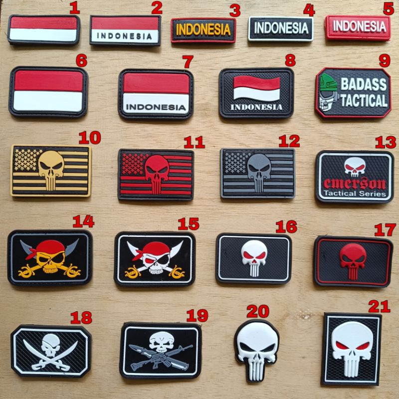 Jual patch rubber logo tengkorak funisher tactical tempelan emblem ...