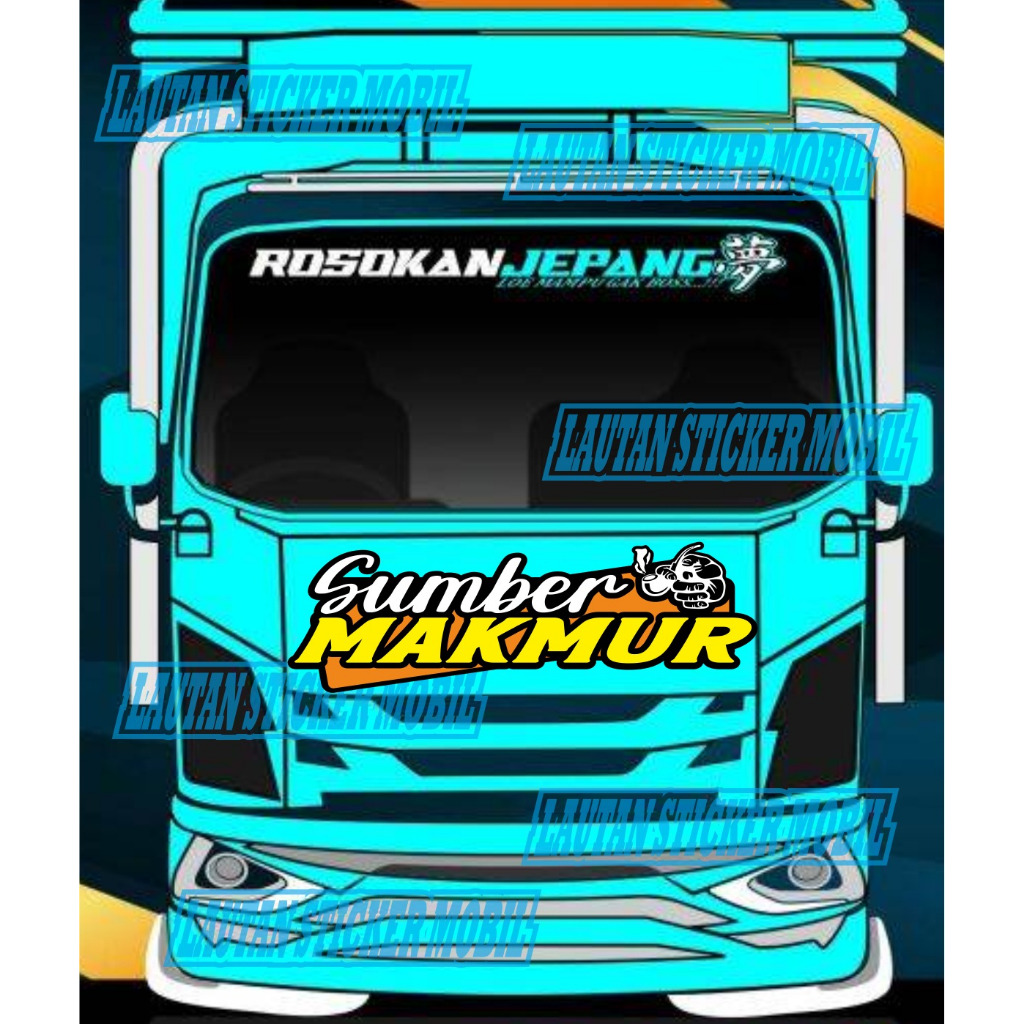 Jual cutting sticker kap depan truk canter giga dyna hino ragasa elf ...