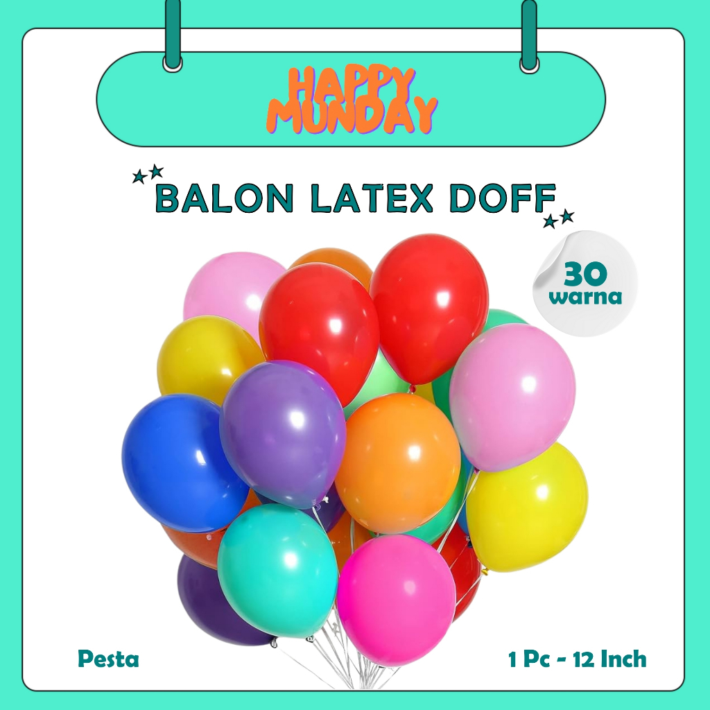 Jual Happymunday [Satuan] Balon Latex Doff 12inch | Shopee Indonesia