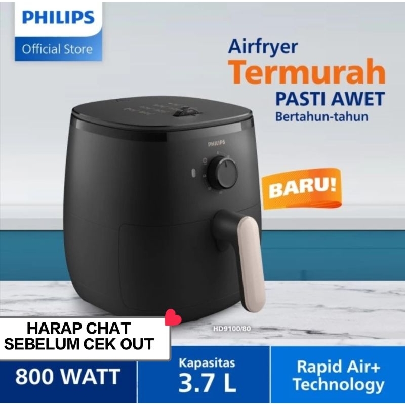 Jual PHILIPS HD9100/80 hitam HD9100/20 putih AIR FRYER 800 WATT ...