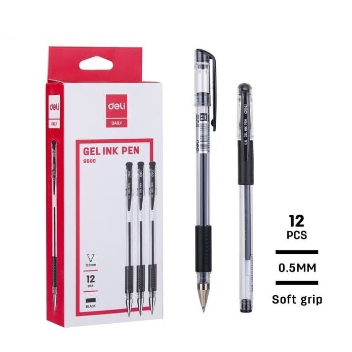 Jual PULPEN GEL 0.5 MM DELI 6600 BALLPOINT GEL PEN SEMINAR MURAH ...