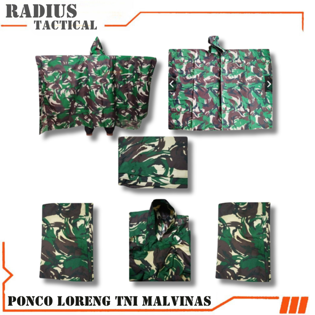 Jual Jas Hujan Ponco Loreng Jatah TNI / Ponco Loreng TNI Malvinas ...