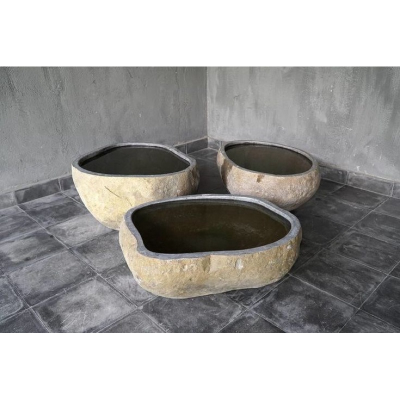 Jual GENTONG KOLAM POT BUNGA TERATAI ELEGAN BATU ALAM UK 55-60CM ...
