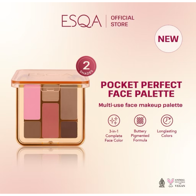 Jual ESQA POCKET PERFECT FACE PALETTE PINK PEACH ESQA FACE PALETTE 6 ...