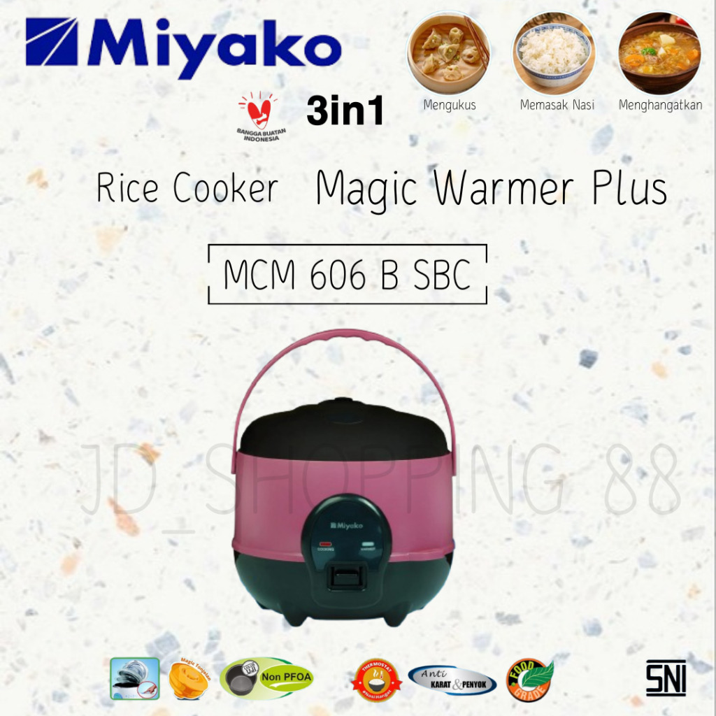 Jual Miyako Rice Cooker 0.6Liter / Magic Warmer Plus MCM 606 B SBC ...