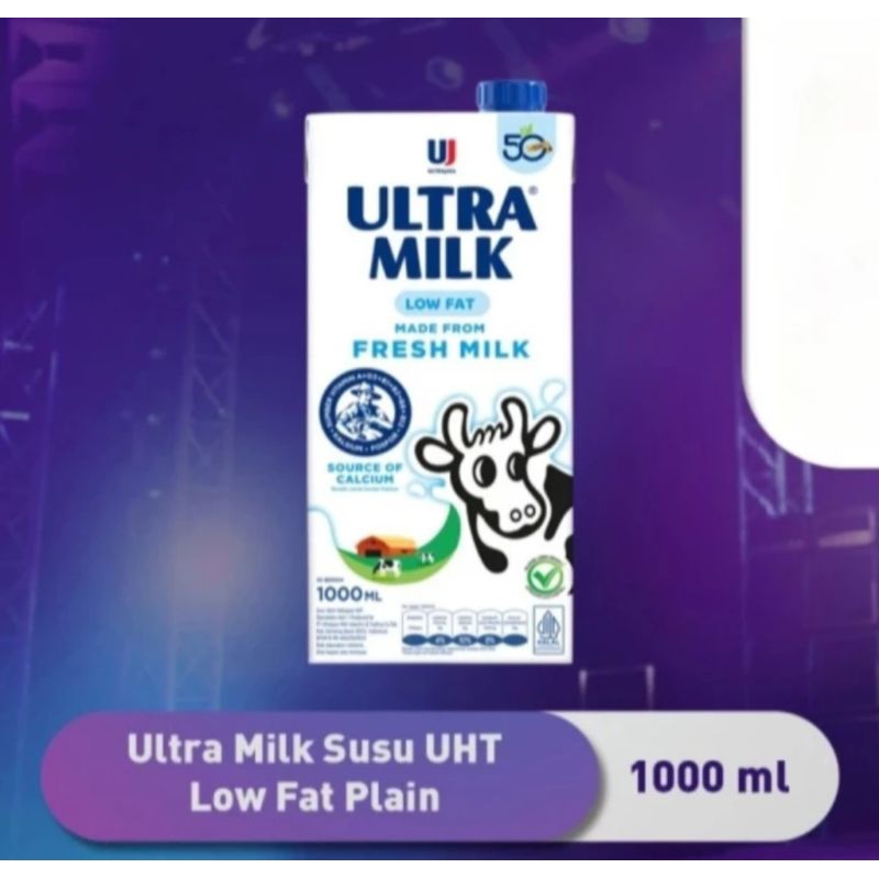 Jual Ultra Milk Low Fat Fresh Milk Plain - 1000 ml / 1L | Shopee Indonesia