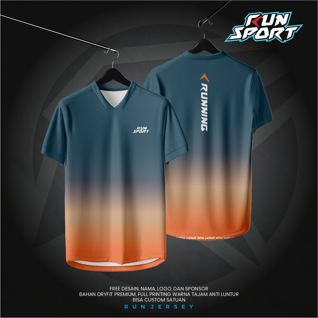 Jual JERSEY RUNNING AFTERNOON ORANGE - JERSEY LARI - JERSEY BADMINTON ...