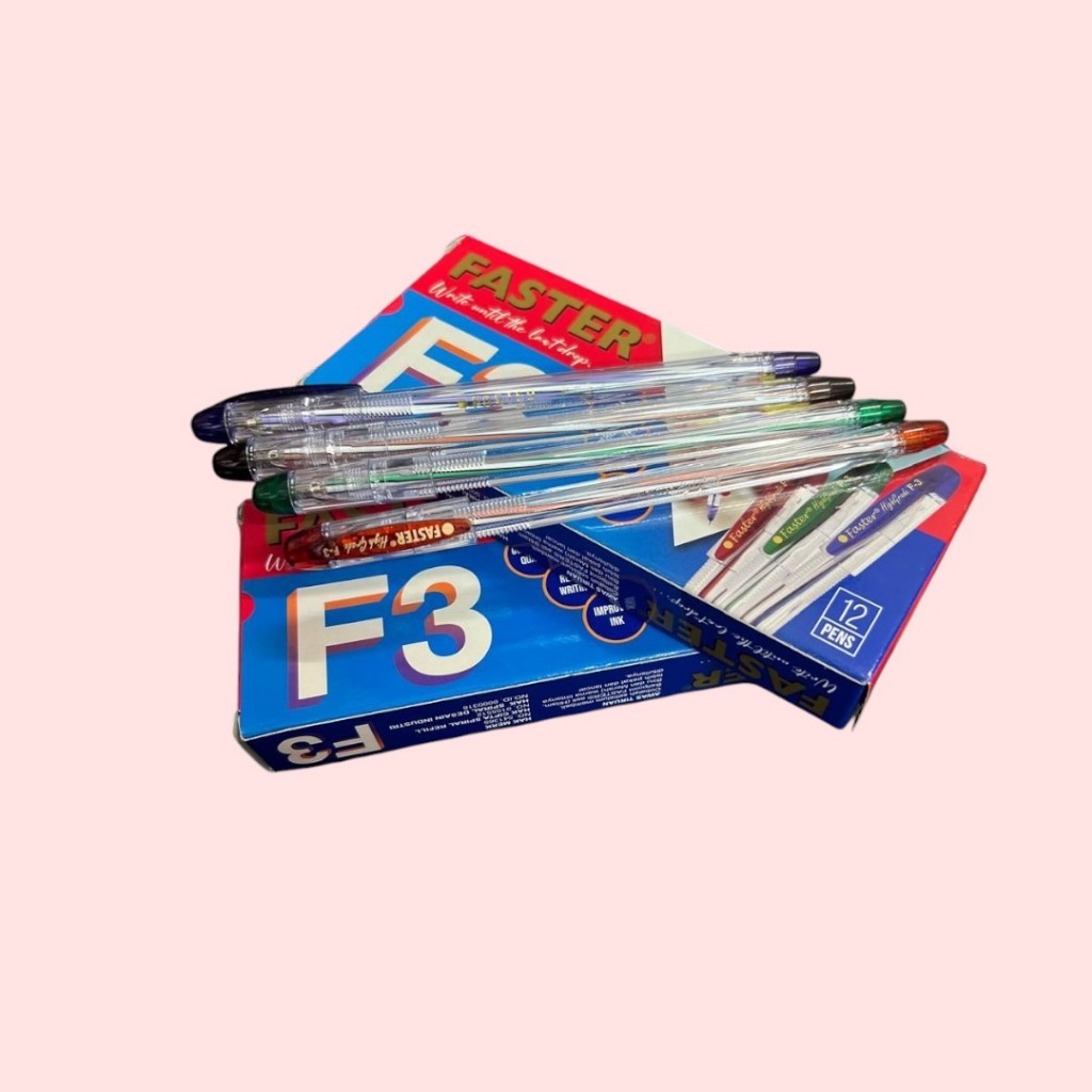 Jual BALLPOINT / PULPEN FASTER F3 [ PACK ] | Shopee Indonesia