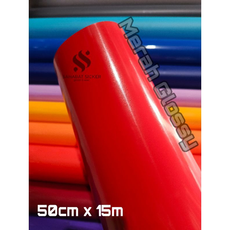 Jual Skotlet Motor Red Glossy Sticker Akuarium Merah Glossy Roll 50cm ...