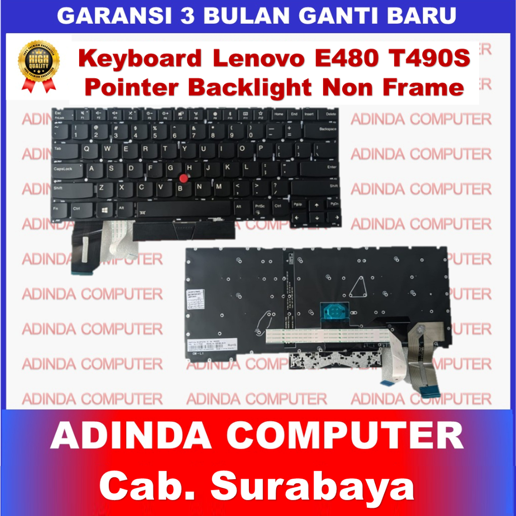Jual Keyboard Lenovo ThinkPad E480 T490S E485 E490 E490S E495 L380 L390 ...