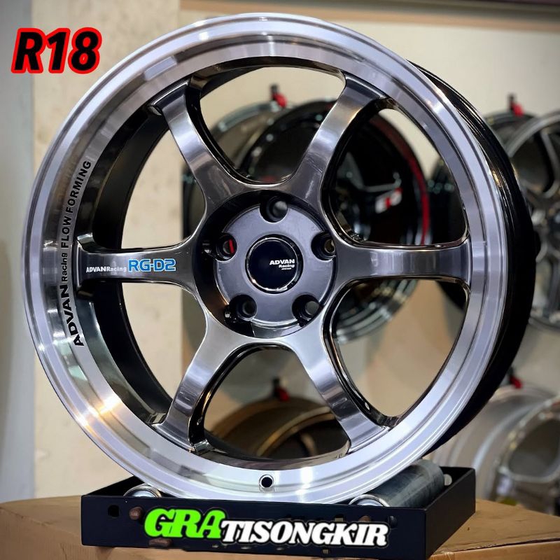 Jual velg mobil racing ring 18 ADVAN RG D2 LEBAR 8,5 PCD 5X114,3 velg ...