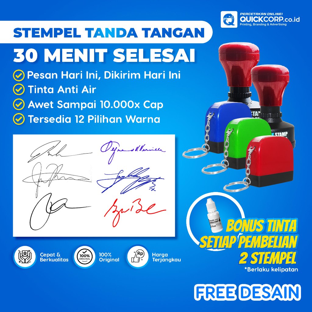 Jual Stempel Tandatangan Bebas Custom, Stempel Paraf, Stempel Flash ...