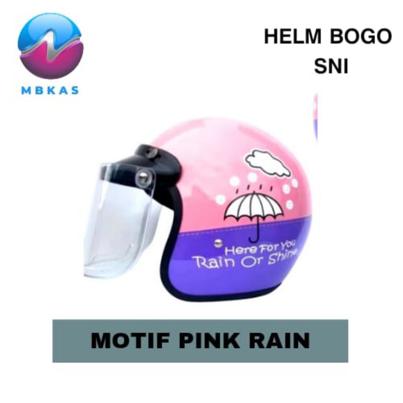 Jual Helm Bogo SNI Motif Pink Rain | Shopee Indonesia