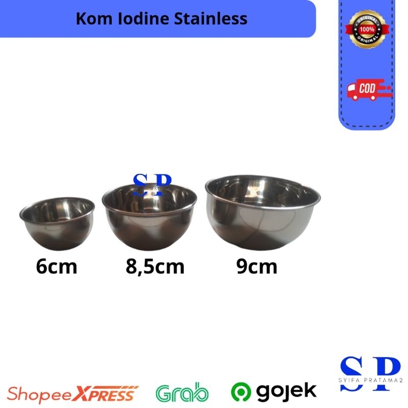 Jual Kom Iodine 6cm / 8,5cm / 9cm Kom Iodin / Galipot Stainless Cup Iodine diameter 8cm | Shopee ...
