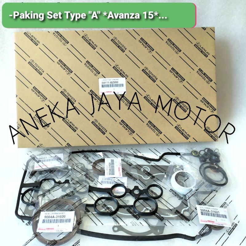 Jual packing gasket full set paking set Toyota Avanza 1.5cc 1.500cc original plat/grafit ...