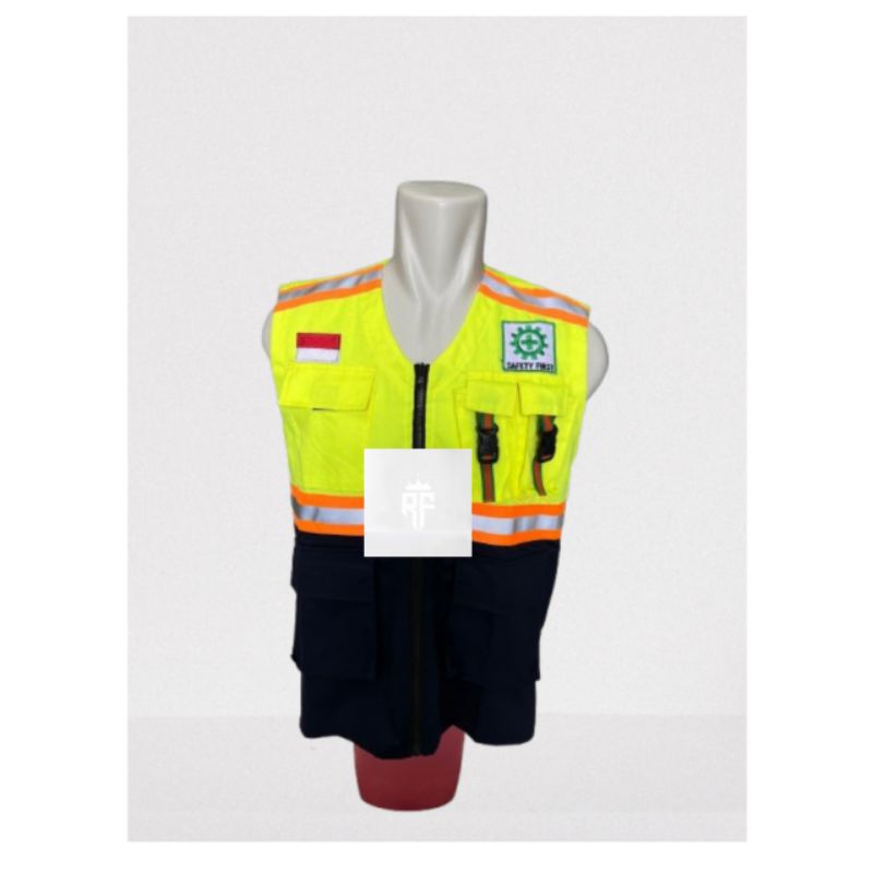 Jual rompi vest safety first/rompi k3/rompi lapangan/rompi proyek ...