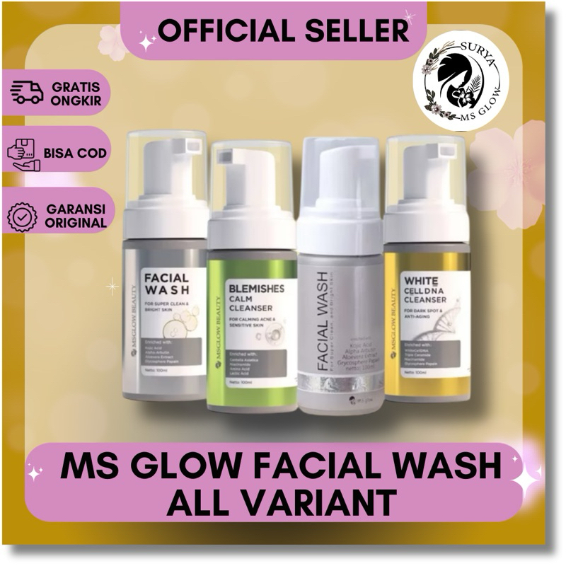 Jual MS GLOW FACIAL WASH / SABUN WAJAH MS GLOW / FACIAL WASH GOLDEN MS ...