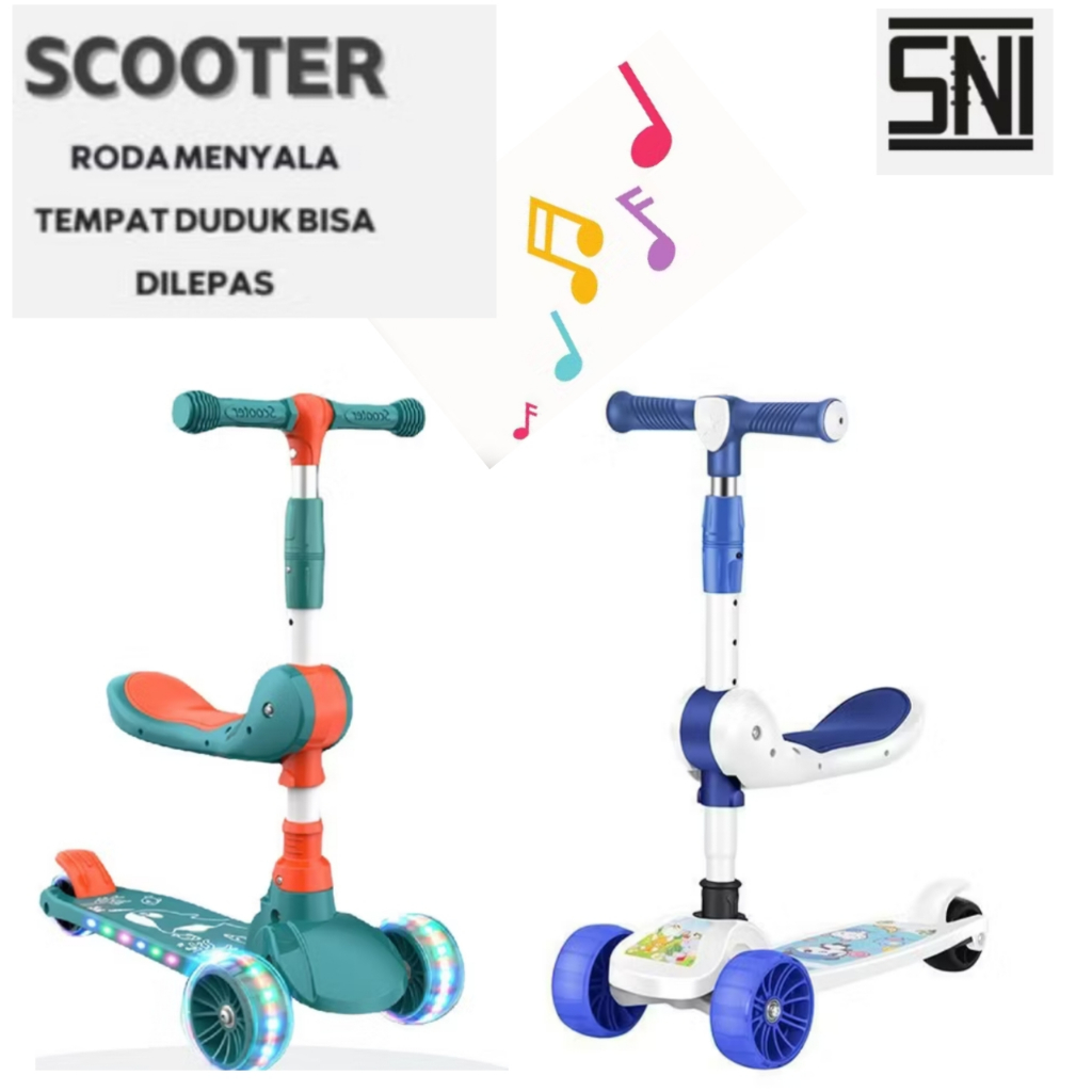 Jual Skuter Anak Roda 3 Mainan Scooter OtopedBisa Lipat dengan Lampu ...