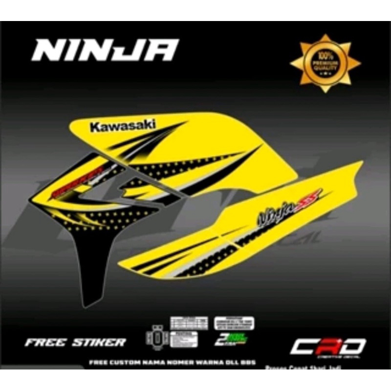 Jual Stiker Ninja Ss suriken kuning Transparan laminasi anti uv ...