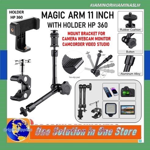Jual 11 inch Magic Arm with Super Clamp Magic Arm Clamp Camera Mount ...