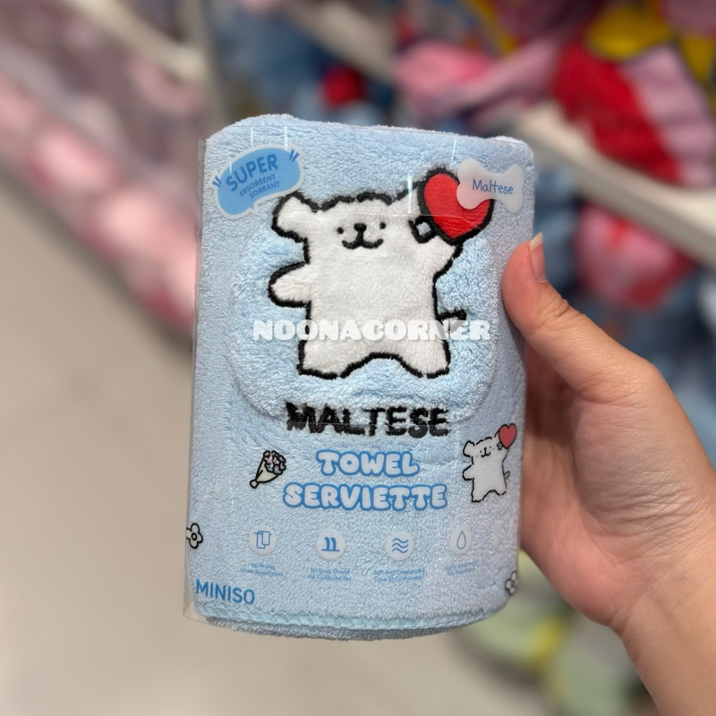 Jual Miniso x Maltese ‼️ Handuk Anak / Coral Fleece Towel Maltese ...