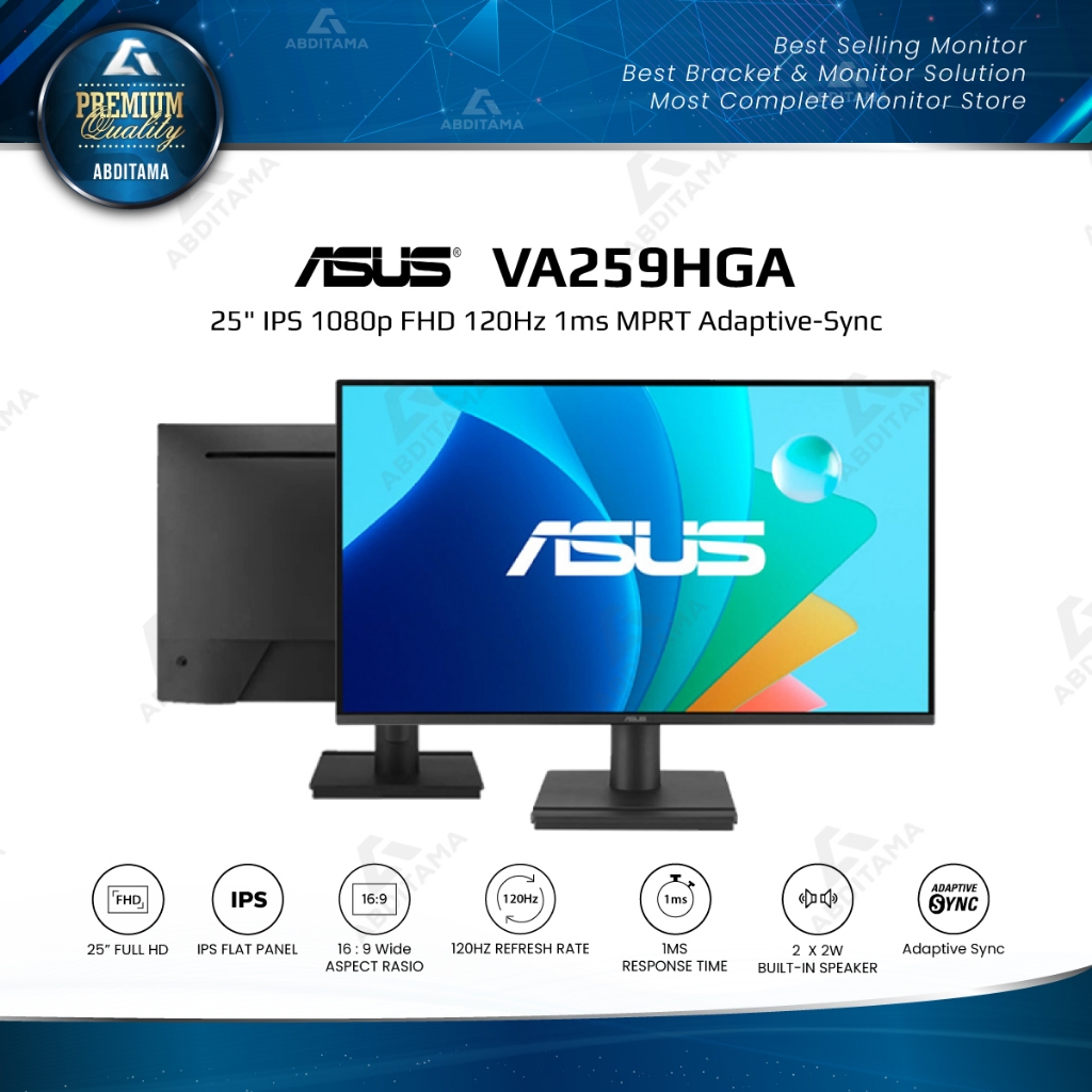 Jual Monitor LED Asus VA259HGA 25" IPS 1080p FHD 120Hz 1ms MPRT HDMI 1. ...