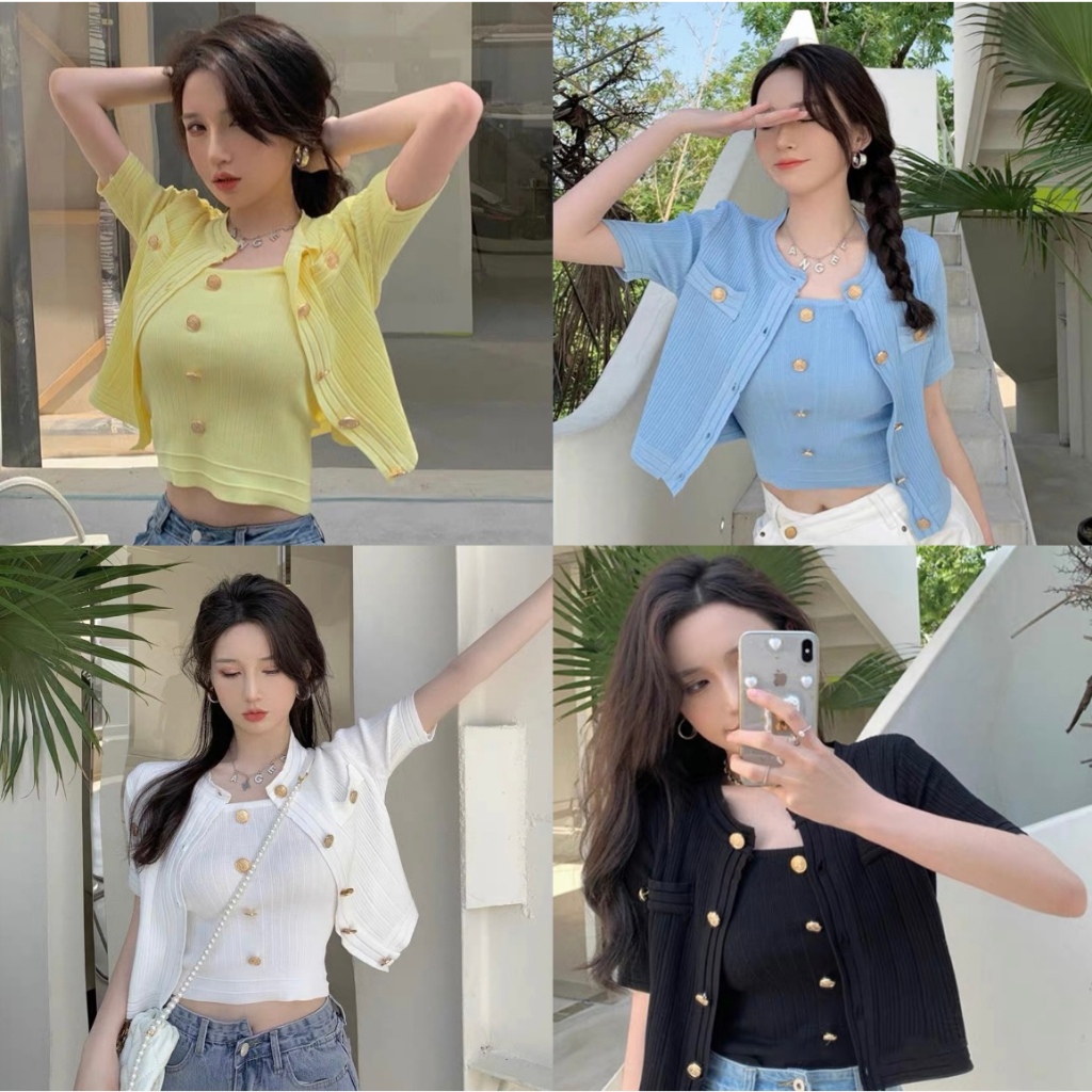 Jual Atasan Cardigan Korea Style Import Bahan Rajut Casual fashion M674 ...