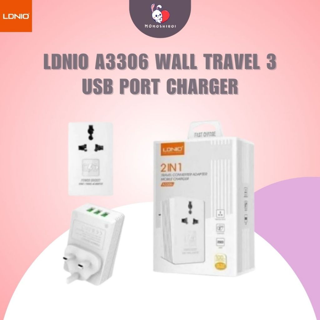 Jual LDNIO A3306 Wall Travel 3 USB Port Charger Max 3.4A With 1 AC Adapter | Shopee Indonesia