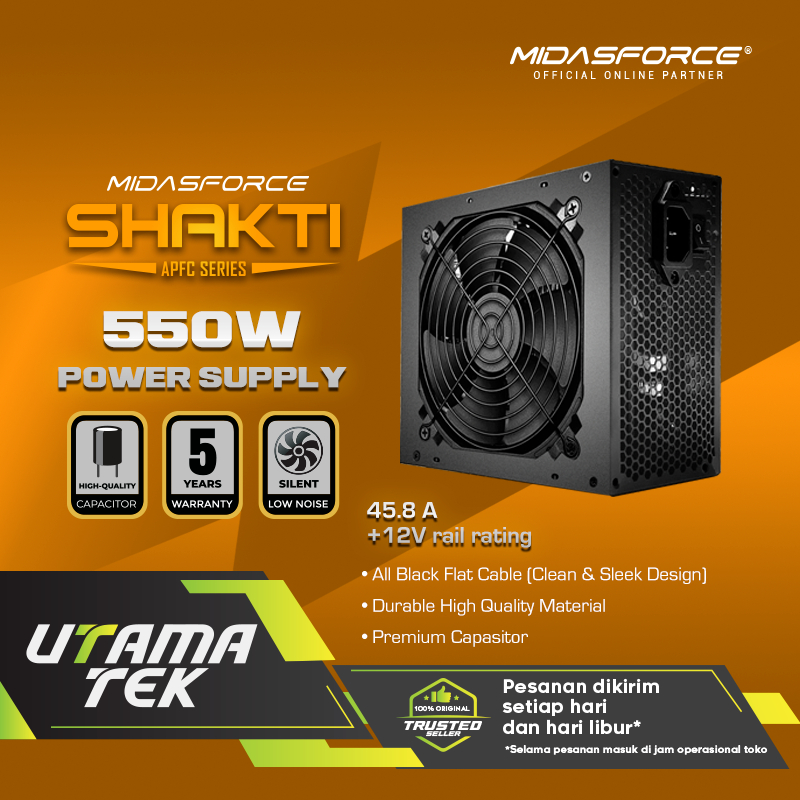 Jual PSU 550W Midasforce Shakti Power Supply 550W | Shopee Indonesia