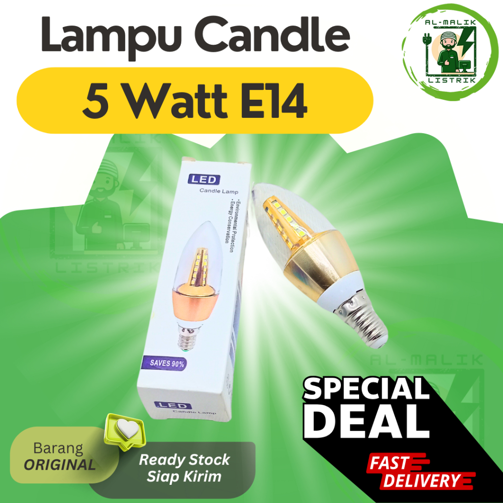 Jual Lampu Candle Led Lampu Lilin Lampu Hias Led E 14 5watt Putih 5w 5 W Lampu Candle 5W E14 ...